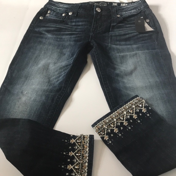 Miss Me | Jeans | Miss Me Jeweled Bottom Ankle Skinny Jeans | Poshmark